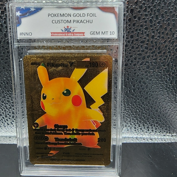 Toys | 220 Pokemon Nintendo Creatures Game Freak Pikachu V Gold Foil ...